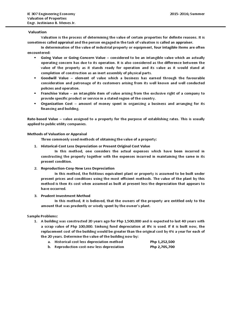 Property Valuation Methods Explained | PDF | Real Estate Appraisal ...