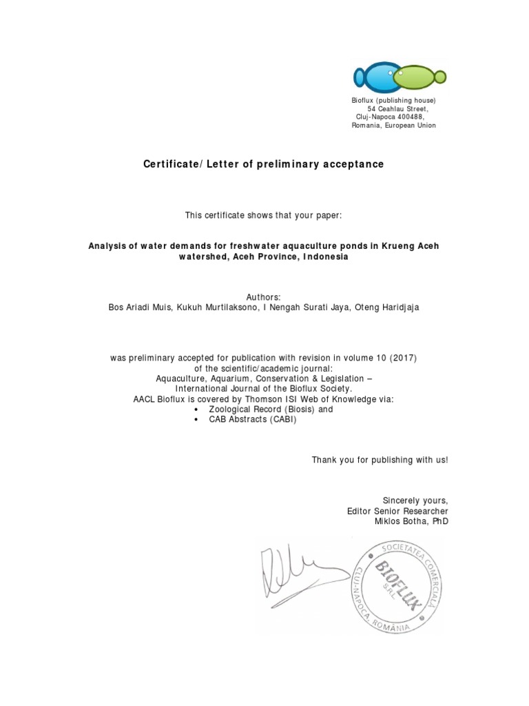 Letter of Acceptance | PDF