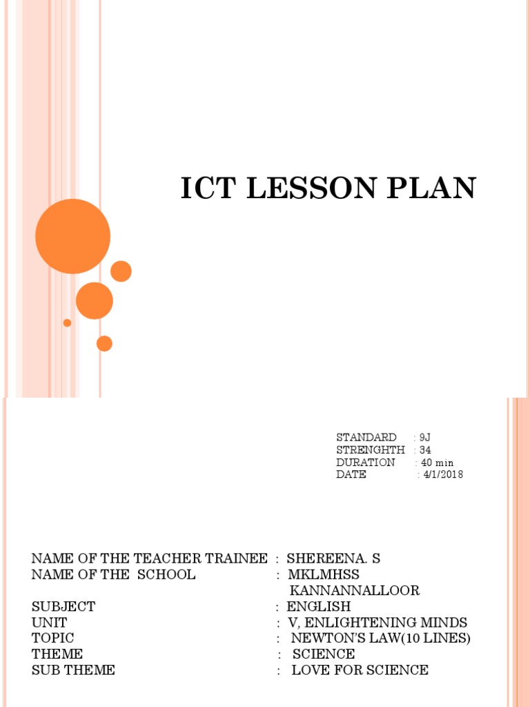 Ict Lesson Plan | PDF | Lesson Plan | Poetry