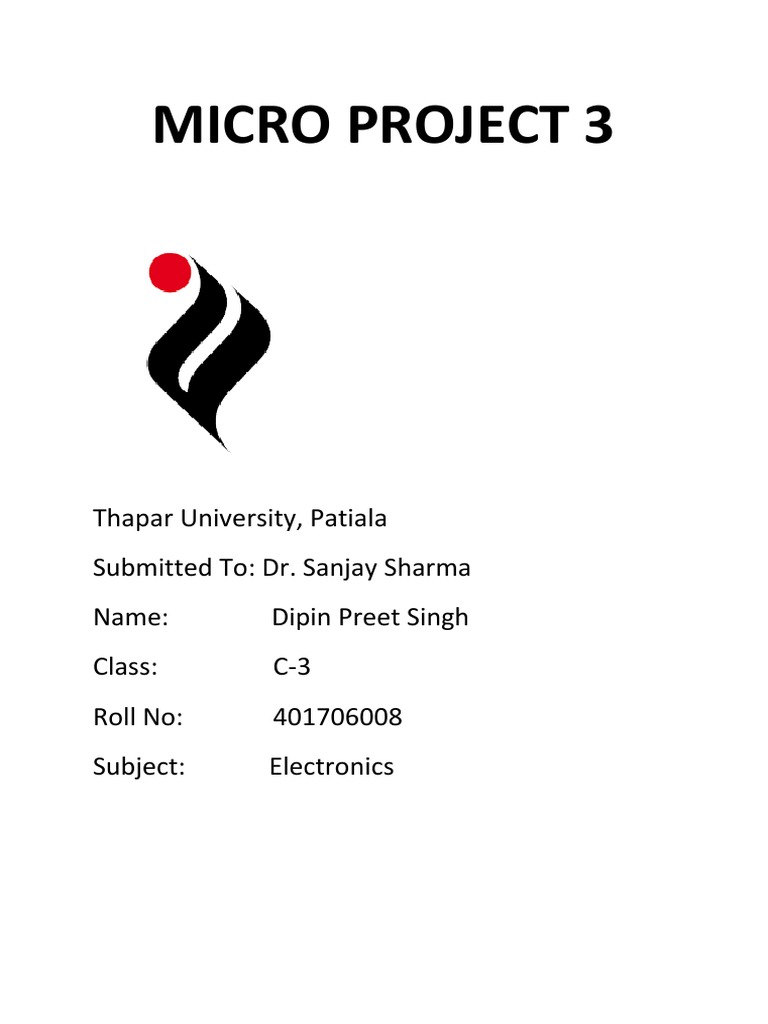 Micro Project 3 | PDF | Electronic Circuits | Electricity