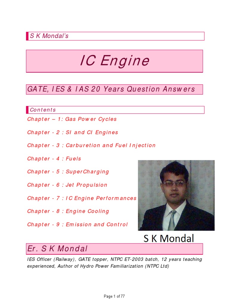 IC Engine IES GATE IAS 20 Years Question and Answers PDF | PDF ...