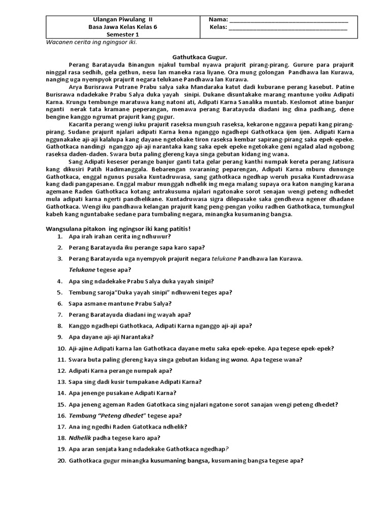 Gathutkaca Gugur | PDF