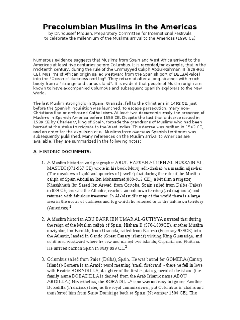 Pre Columbian Moors | PDF | Christopher Columbus | Religion And Belief