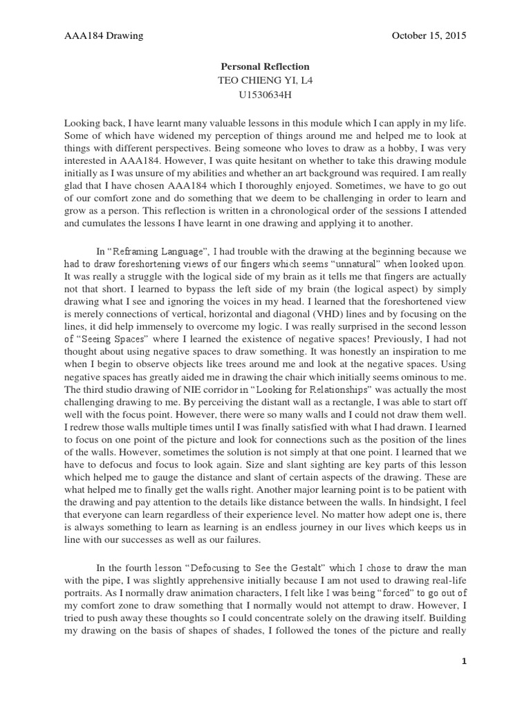 Drawing Reflection | Perspective (Graphical) | Psychological Concepts