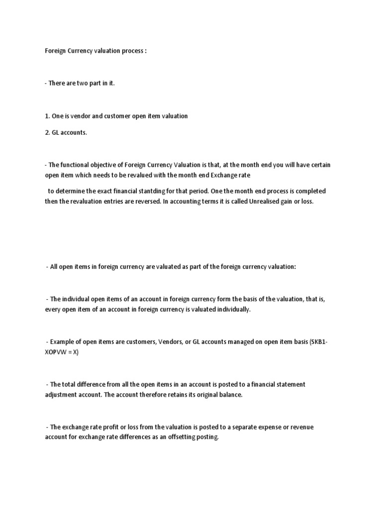 Foreign Currency Valuation Process | PDF | Exchange Rate | Valuation ...