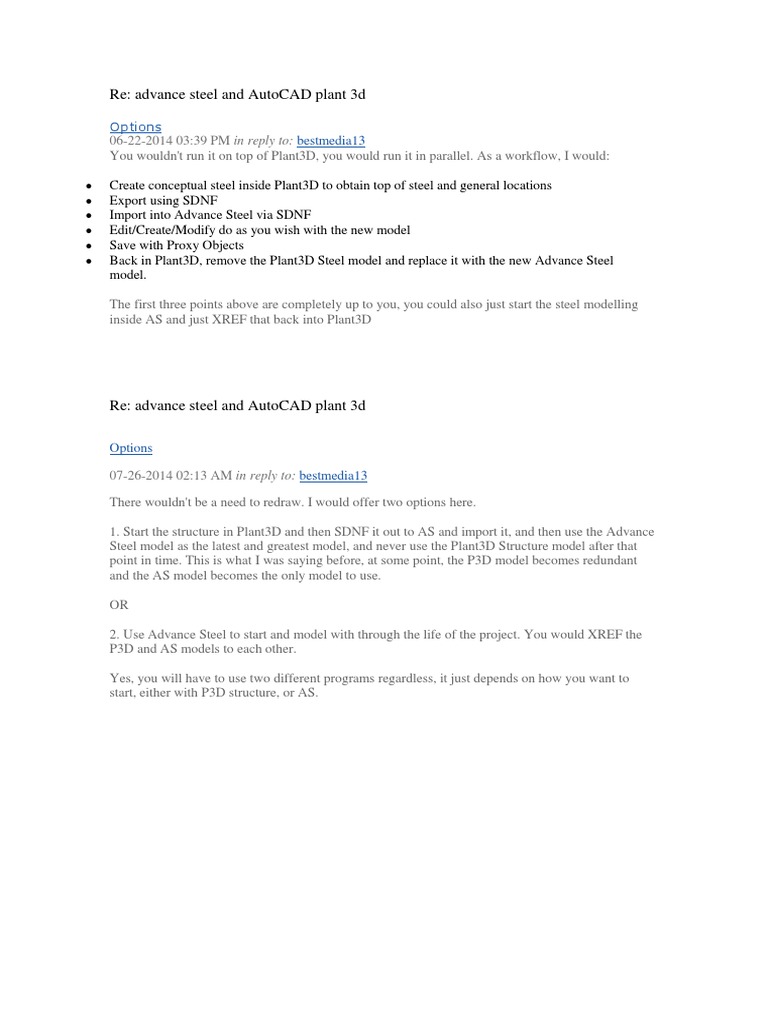 AdvanceSteel and Plant3D | PDF