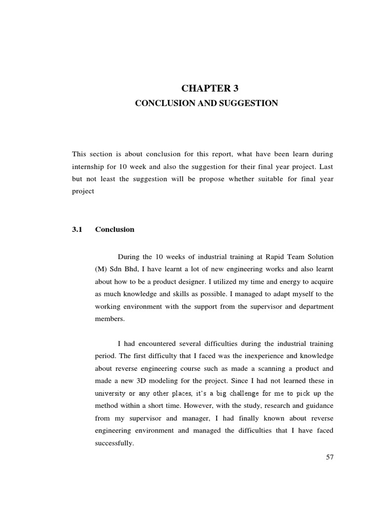 CHAPTER 3 - Conclusion and Suggestion | PDF | Internship | Job Hunting