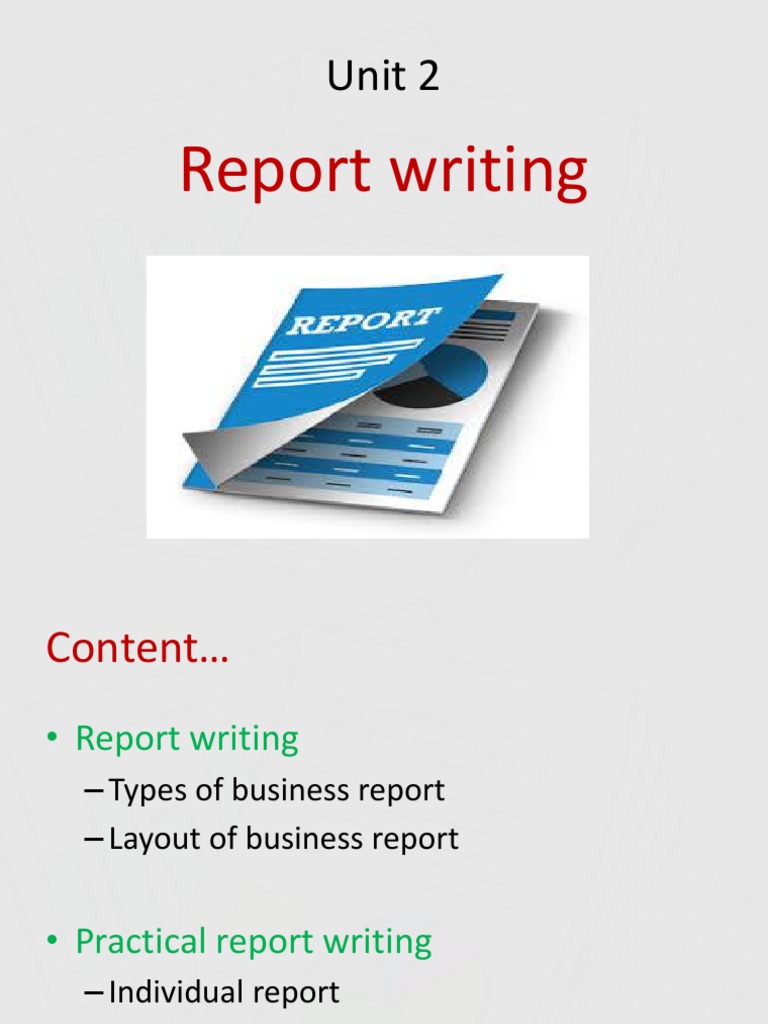 Report Writing: Unit 2 | PDF | Hypothesis | Data