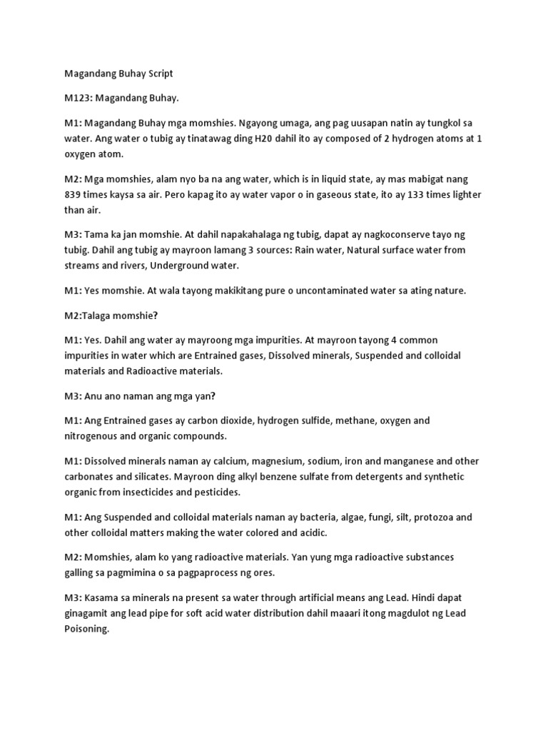Magandang Buhay Script | PDF