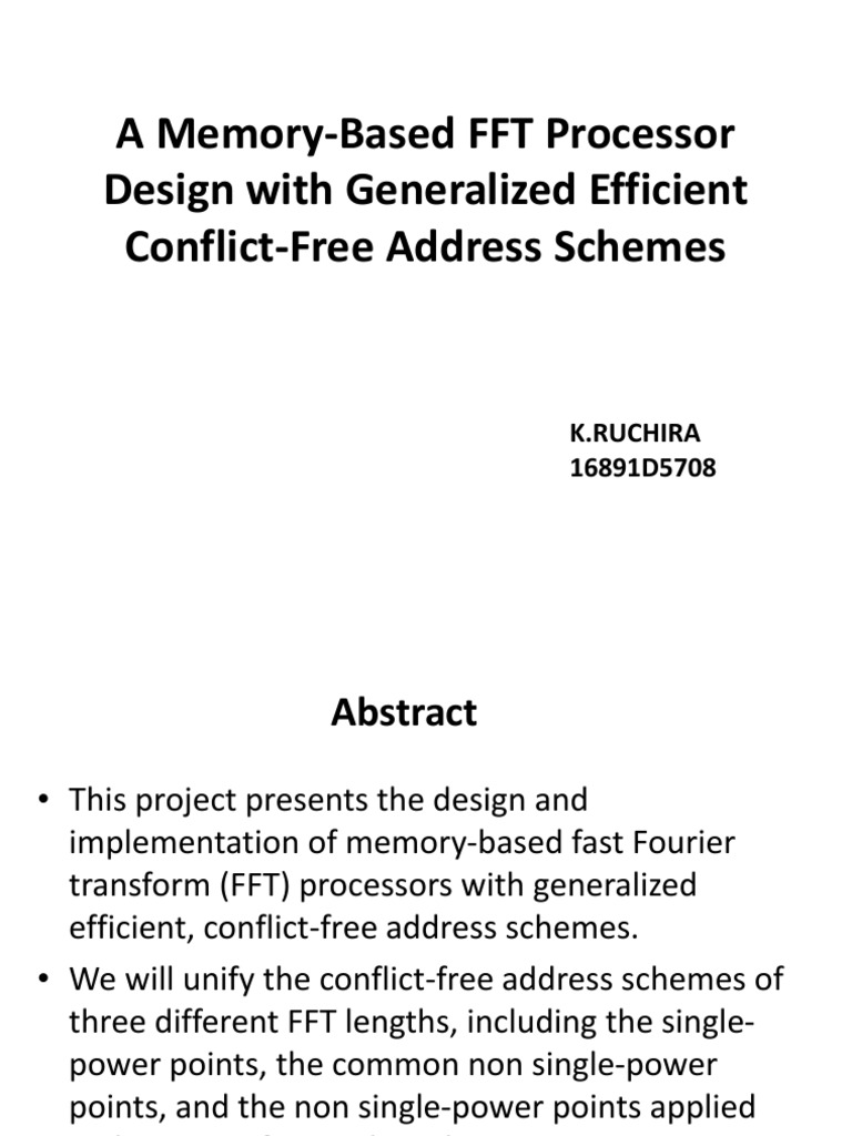 A Memory Based Fft Processor Design With Generalized Efficient Pdf 