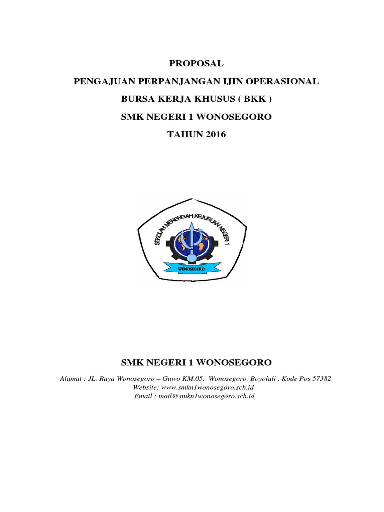 Perpanjangan Ijin BKK SMK 1 Wonosegoro | PDF | Pengelolaan Keuangan & Uang