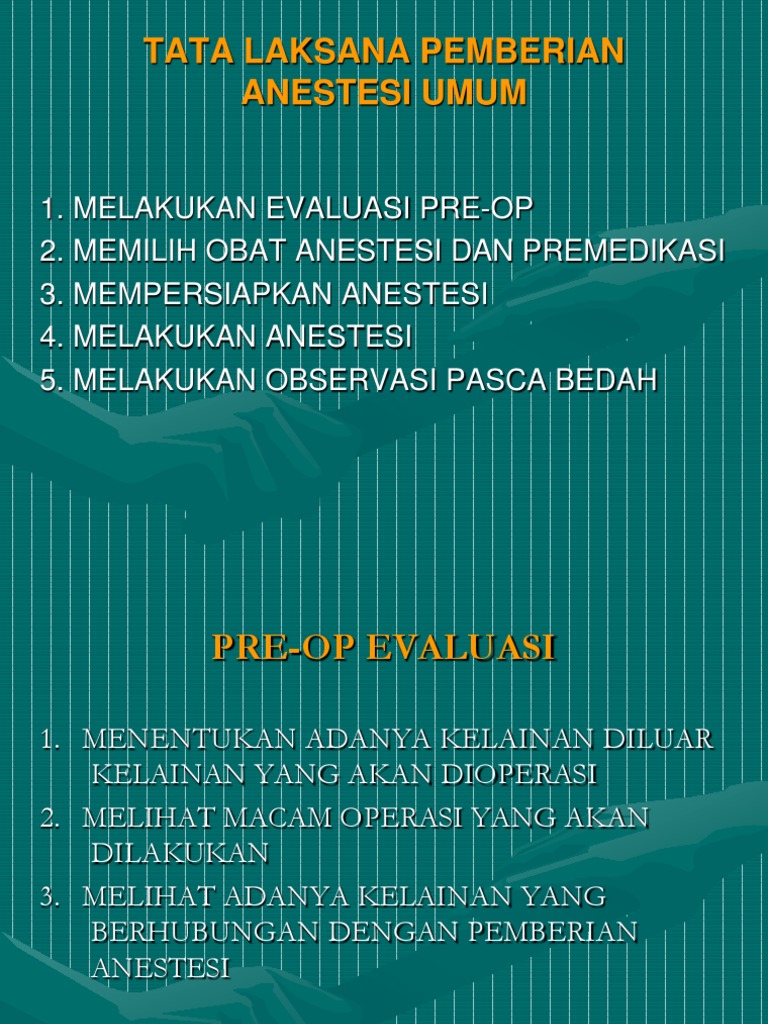 Tatalaksana Anestesi Umum | PDF