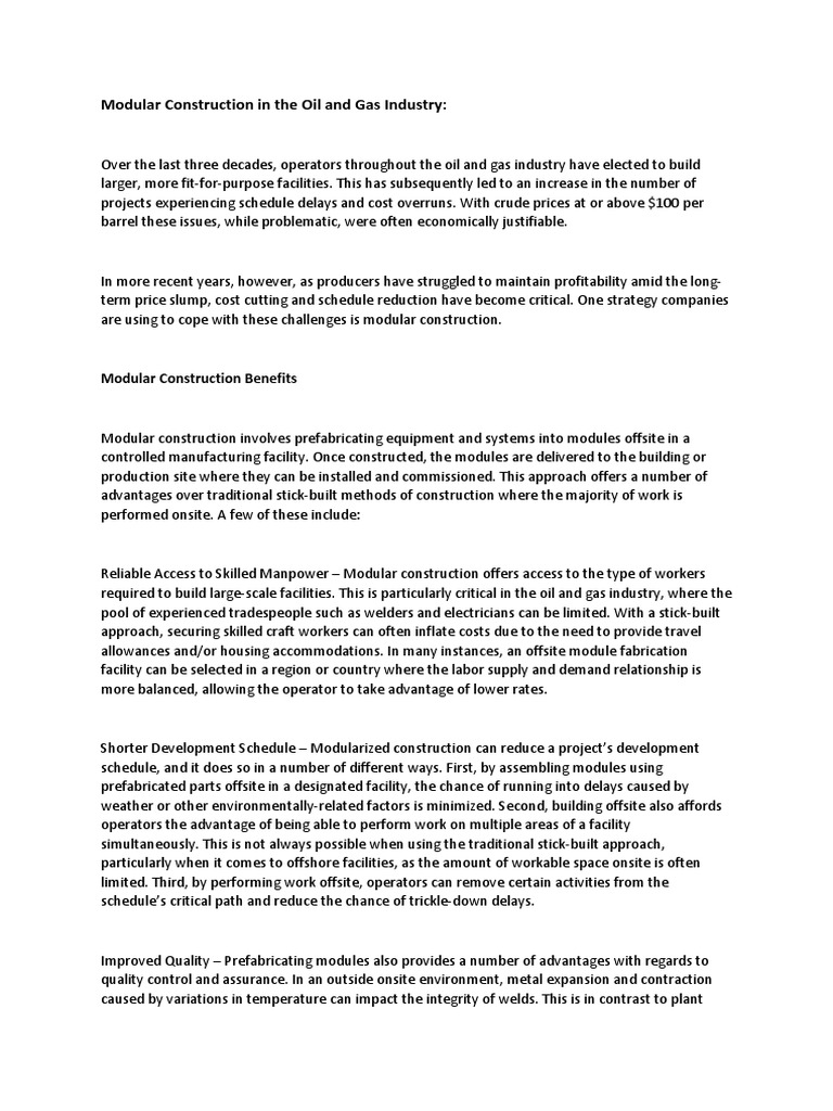 Modular Construction | PDF | Modularity | Standardization