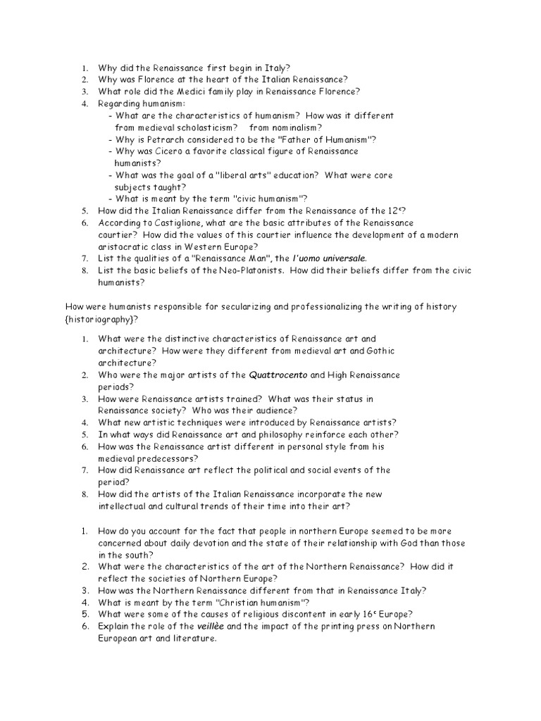 Worksheet Renaissance | Renaissance | Italian Renaissance