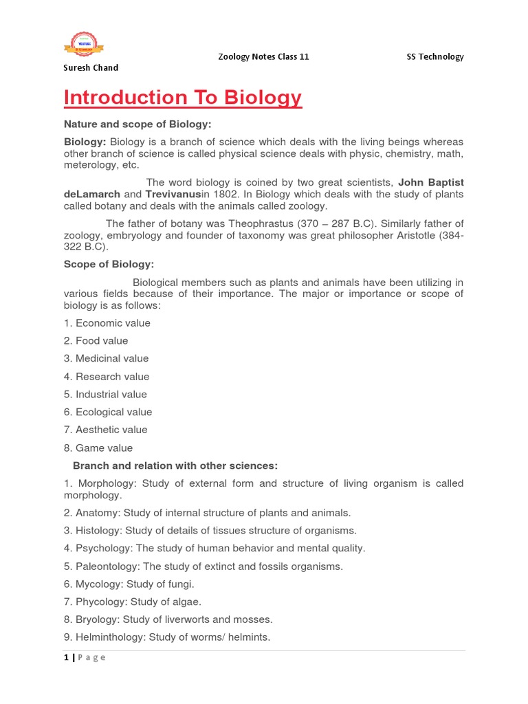 Zoology Notes Class 11 | PDF | Natural Selection | On The Origin Of Species
