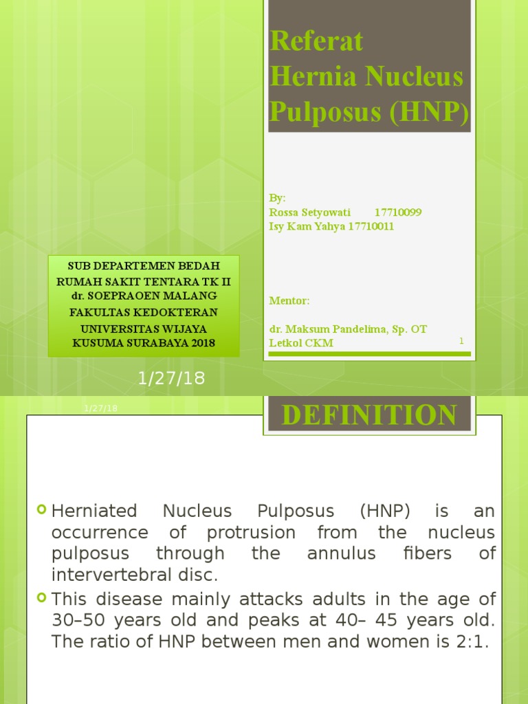 Herniated Nucleus Pulposus (HNP): A Review of Signs, Symptoms ...