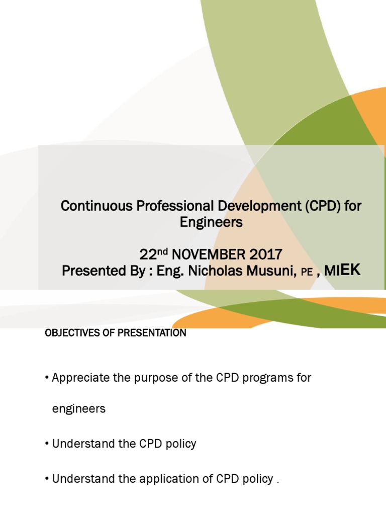 CPD Presentation by Registrar Eng - Nicholas Musuni at The National ...