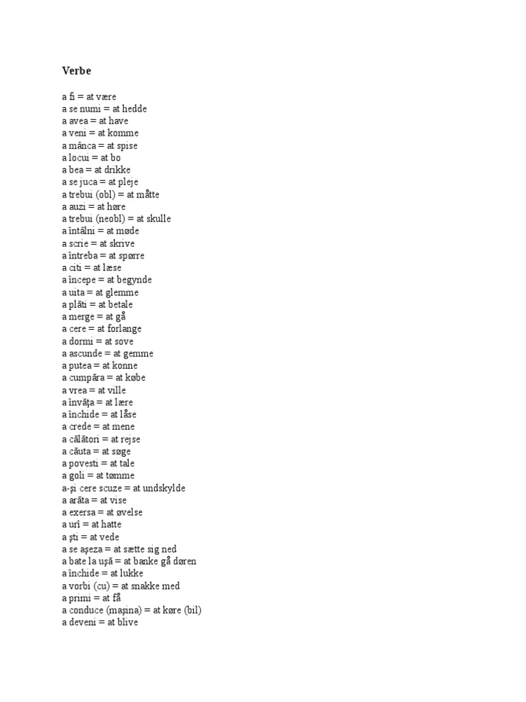 Verb - Limba Daneza | PDF