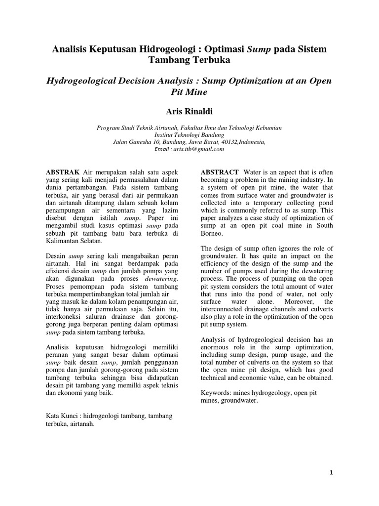 2016 - Aris Rinaldi - Hydrogeological Decision Analysis Sump ...