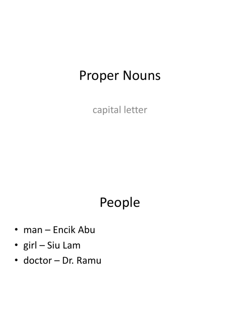 Proper Nouns: Capital Letter | PDF