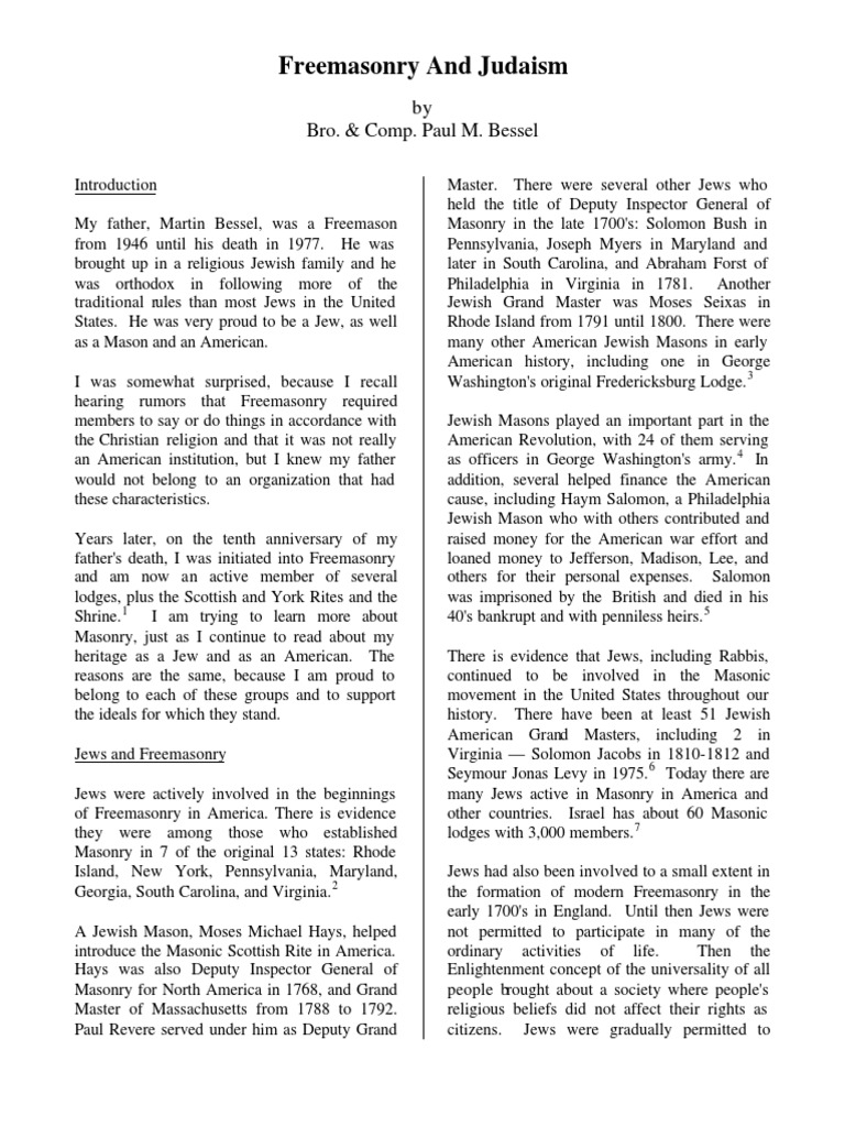 Freemasonry's Jewish Heritage Explained | PDF | Freemasonry | Masonic Lodge