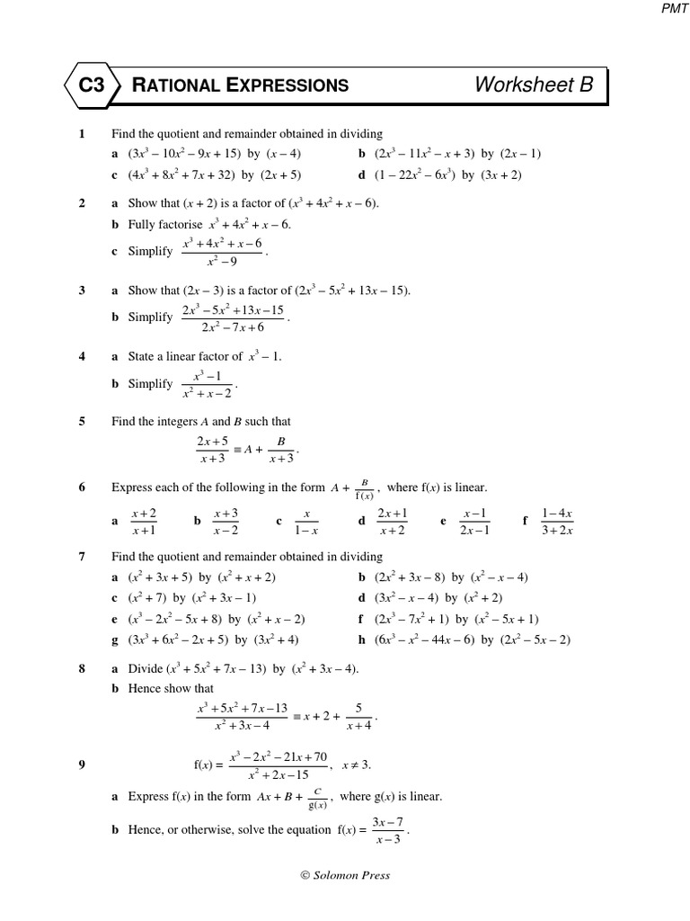 Rational Expressions and Factorization | PDF | Mathematical Objects | Teaching Mathematics