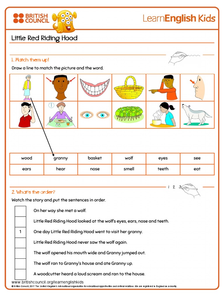 Short Stories Little Red Riding Hood Worksheet | Little Red Riding Hood