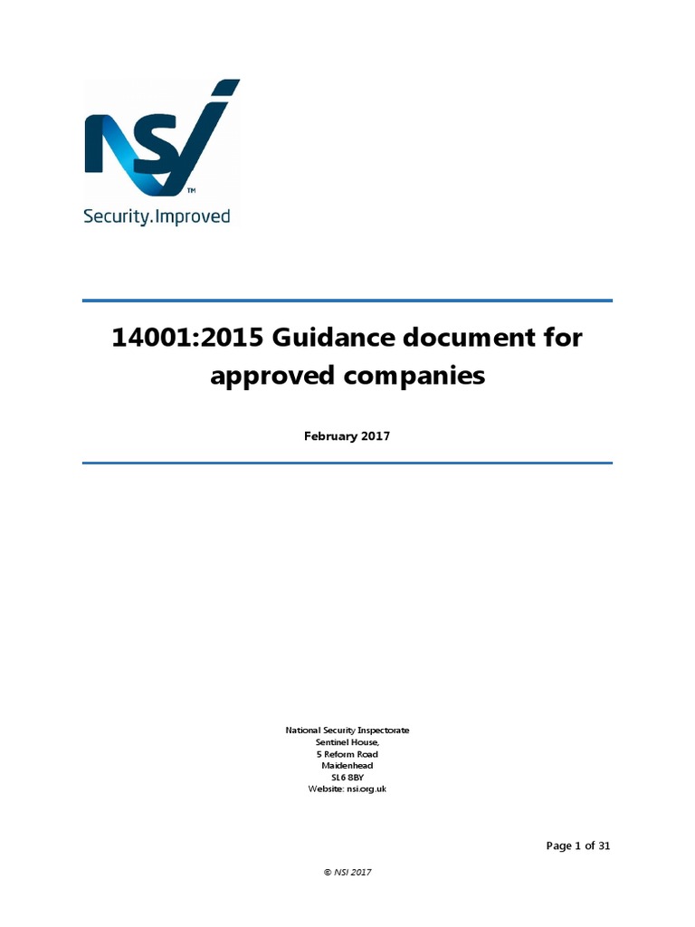 2015 Guidance Document Feb 2017 | PDF | Business Process | Risk