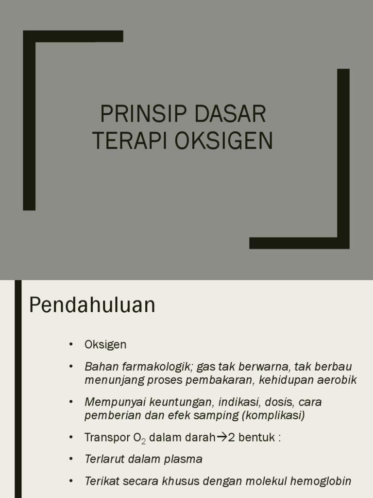 Prinsip Dasar Terapi Oksigen | PDF