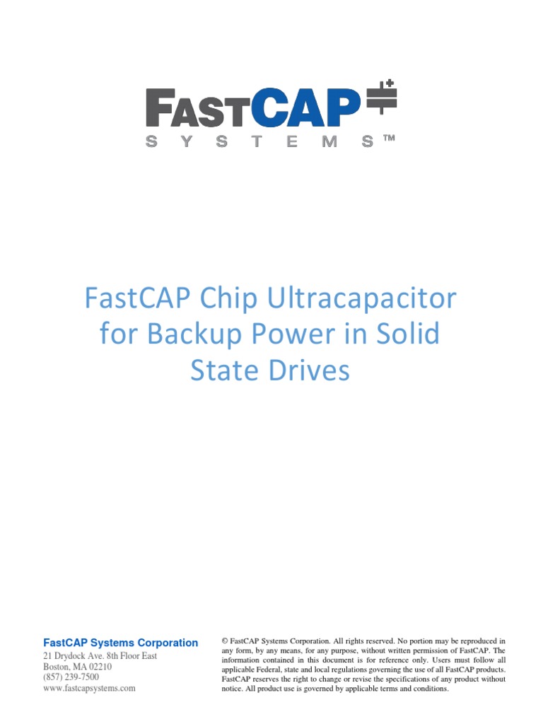 FastCAP Chipultracapacit SSDs | PDF | Solid State Drive | Capacitor