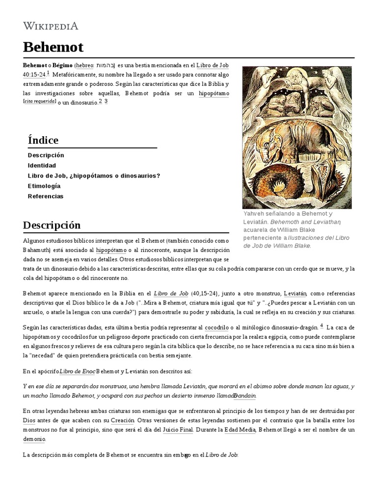 Behemot | PDF | Mitología | Textos Religiosos