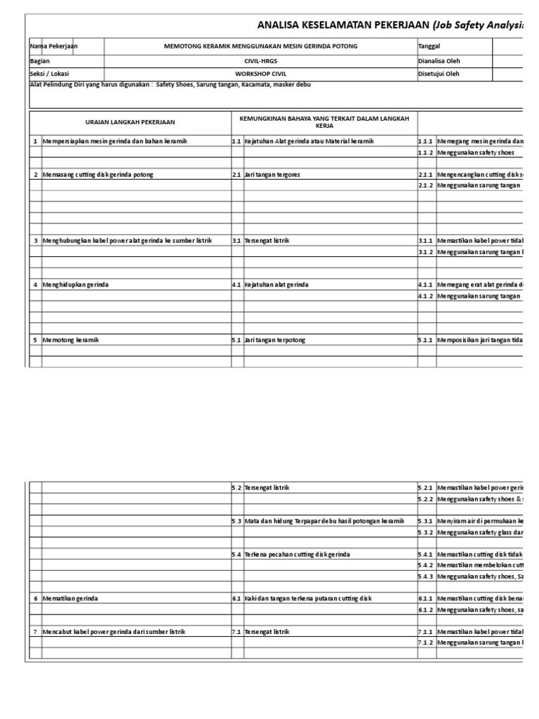 JSA Memotong Keramik dengan Gerinda | PDF