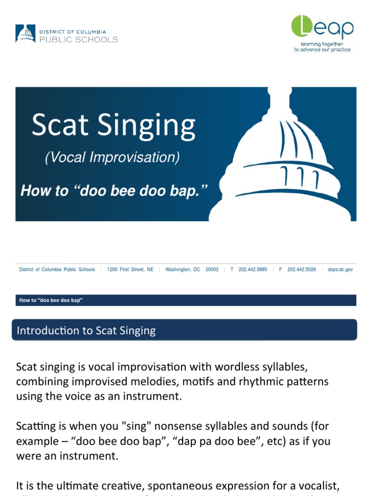 Scat Singing: (Vocal Improvisation) | PDF | Singing | Sound