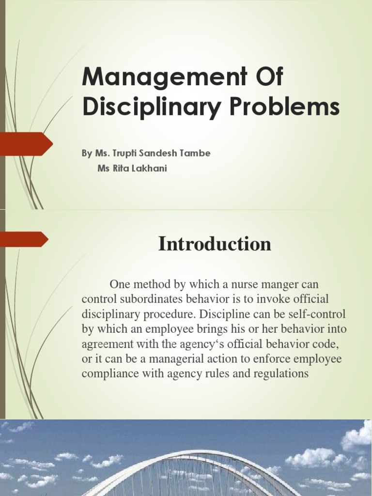Management of Disciplinary Problems-1 | PDF | Punishments | Self Control
