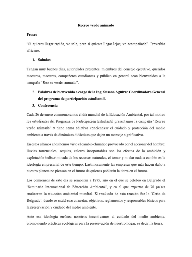 Campaña "Recreo Verde Animado" | PDF | Residuos | Entorno natural