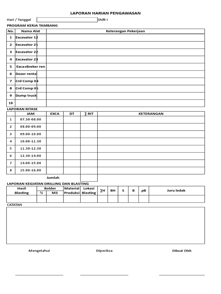 Laporan Harian Ritase Alat Berat | PDF | Sains & Matematika