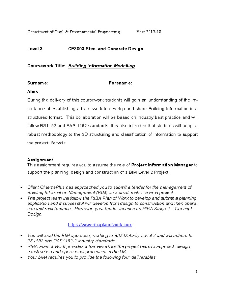 Bim Assignment Level 3 | PDF | Building Information Modeling | Engineering