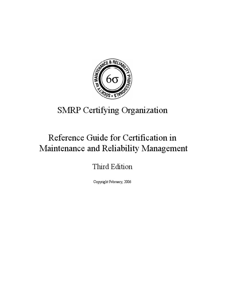 Cert Maintenance And Reliability Mgmnt Ref Guide 3rd Ed Pdf Pdf