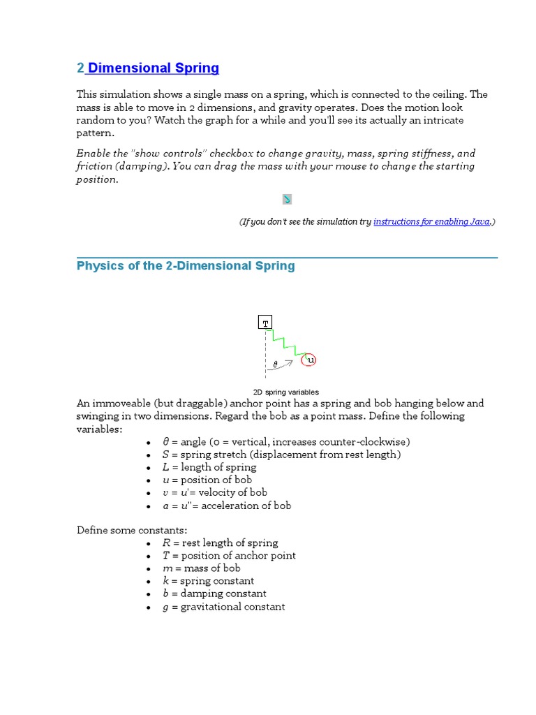 2 Dimensional Spring | PDF | Trigonometric Functions | Sine