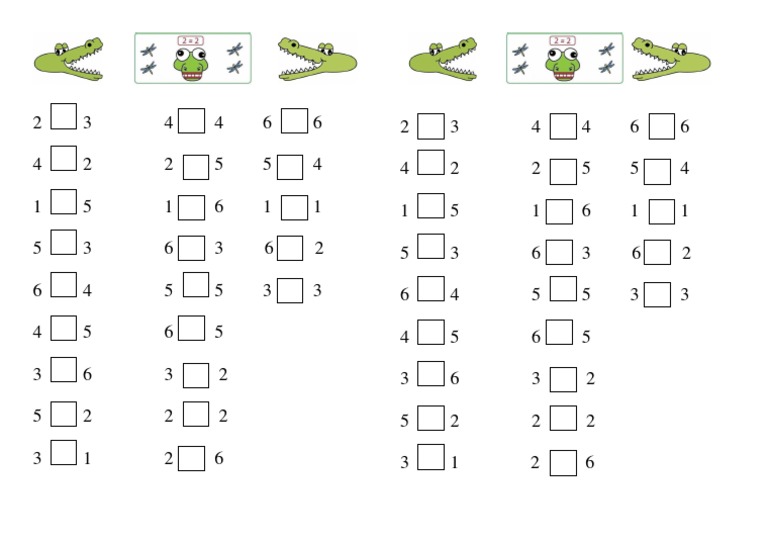 Compararea Numerelor 1-6