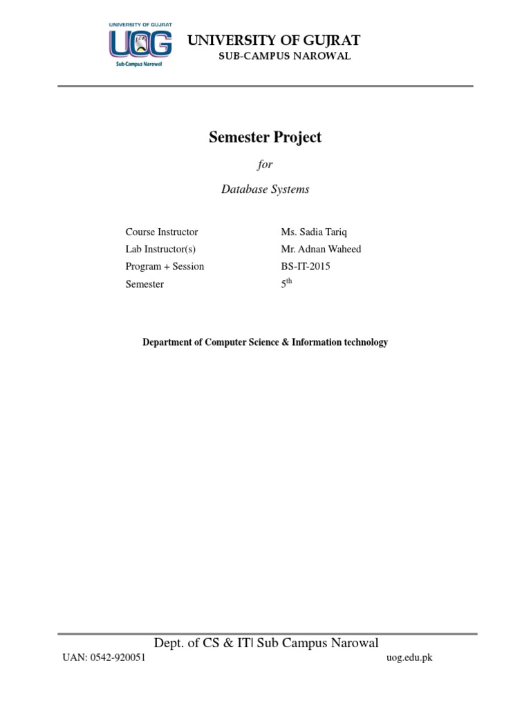 Semester Project: University of Gujrat | PDF | Databases | Computer Data