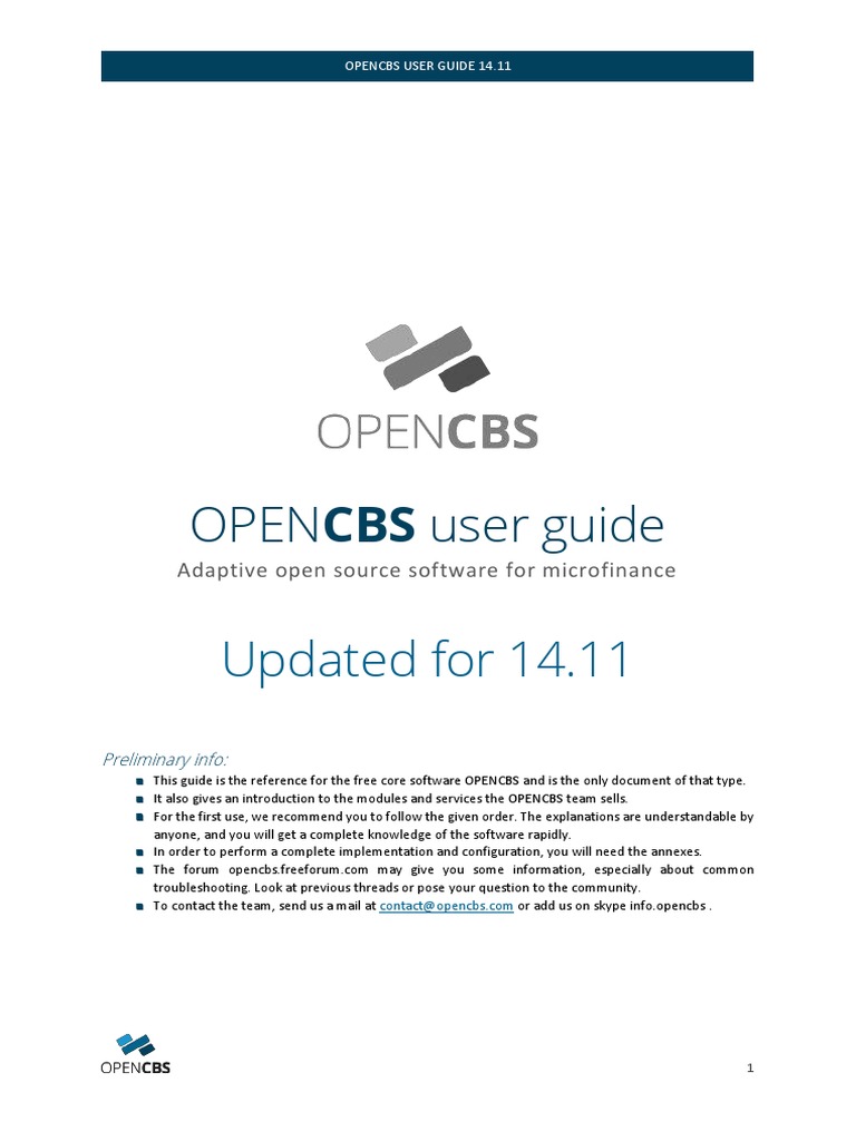 User Guide OpenCBS 14.11 PDF | Download Free PDF | Interest | Loans