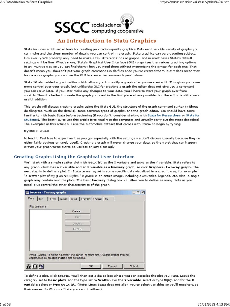 An Introduction To Stata Graphics | PDF | Histogram | Graphics