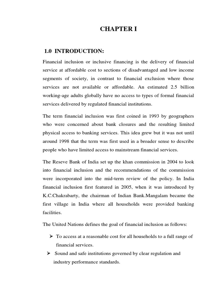 Project Report | PDF | Financial Inclusion | Microfinance