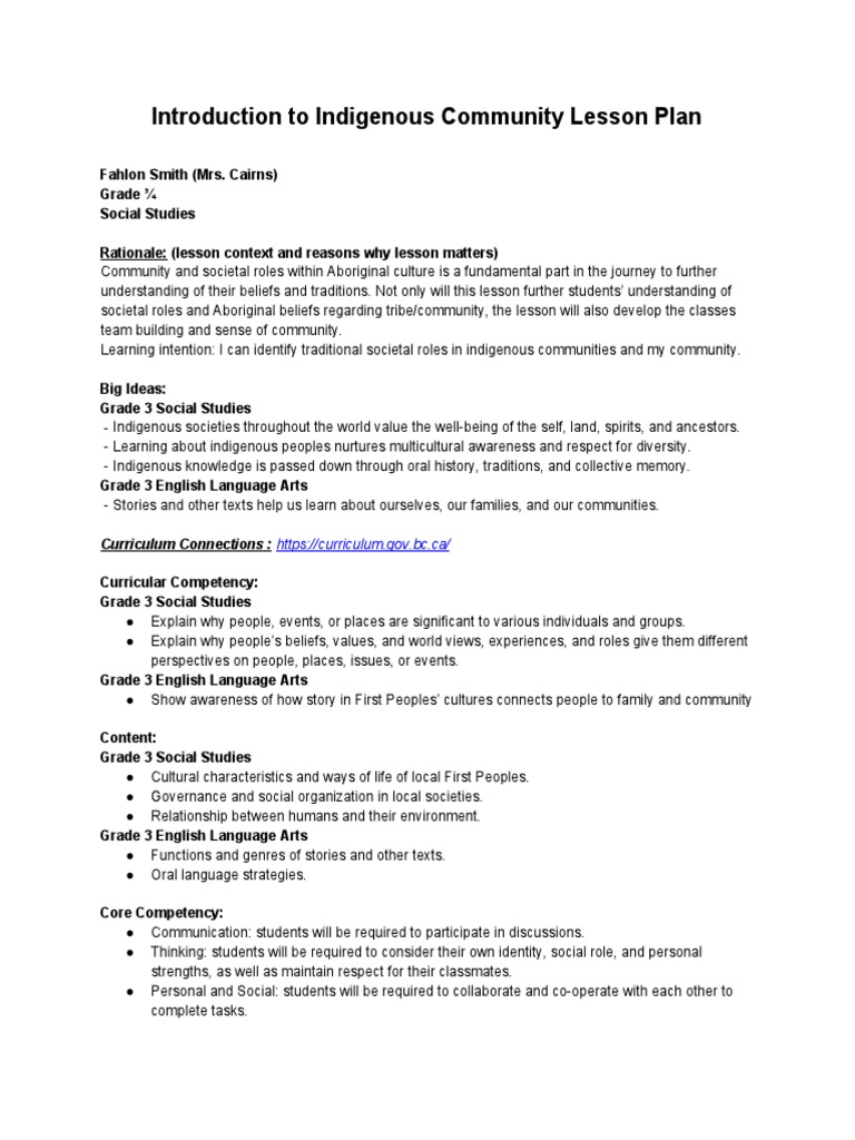 Community Lesson Plan | PDF | Cognition | Communication