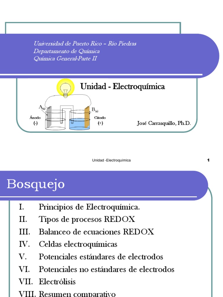 Unidad - Electroquimica | PDF | Redox | Electroquímica