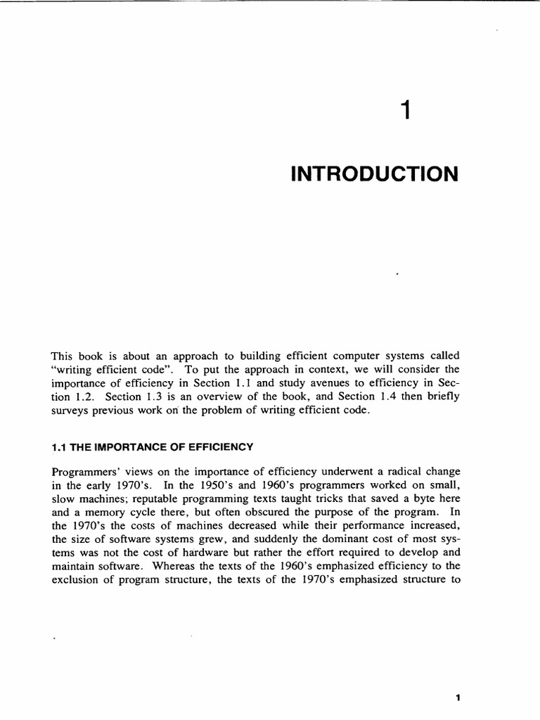 Writing Efficient Programs 1982 PDF | PDF