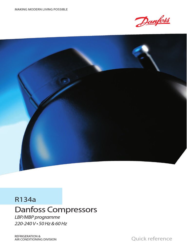 Danfoss R134a Compressor Specifications | PDF | Refrigeration ...