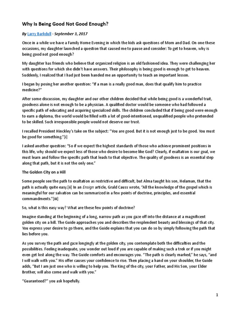Why Is Being Good Not Good Enough - Por Qué Ser Bueno No Es Suficiente ...