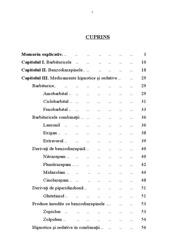 Hipnotice Si Sedative 1 | PDF